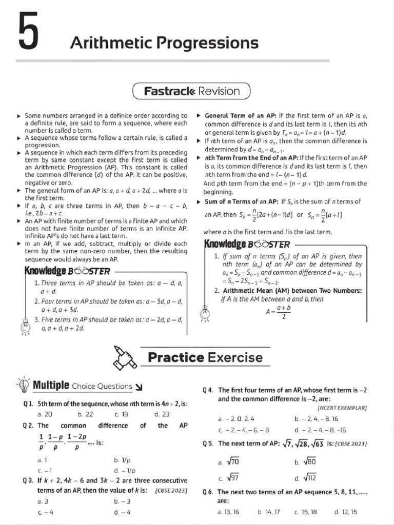 G10 Arithmatic Progressions WS | PDF