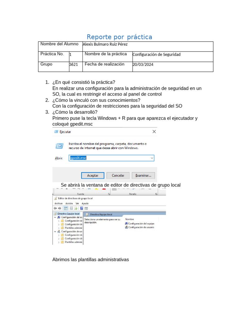 Reporte de practica 1 | PDF