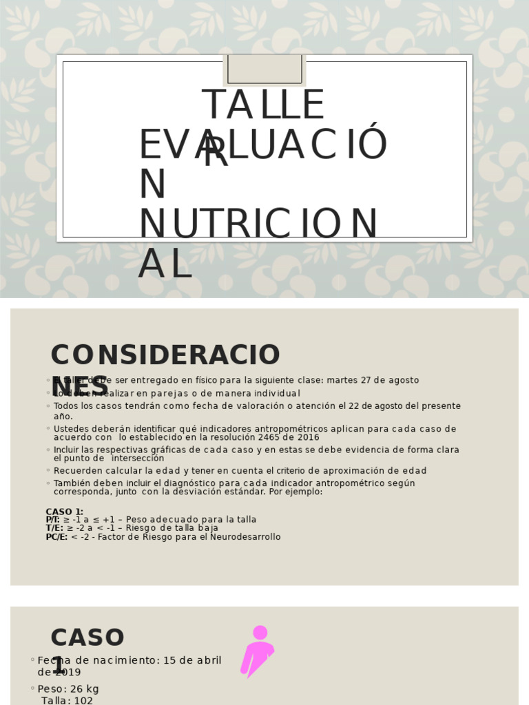 Taller Evaluaciã N Nutricional | PDF