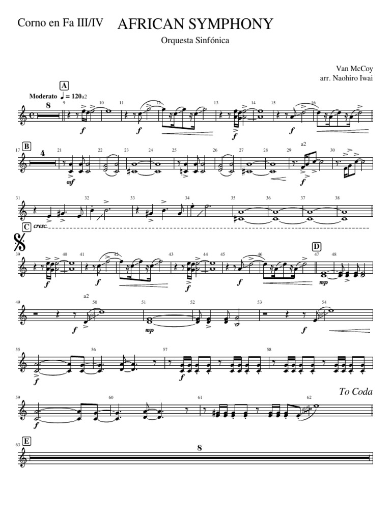 AFRICAN SYMPHONY-Corno en Fa III IV | PDF