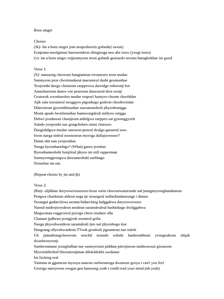 Bts Born Singer | PDF
