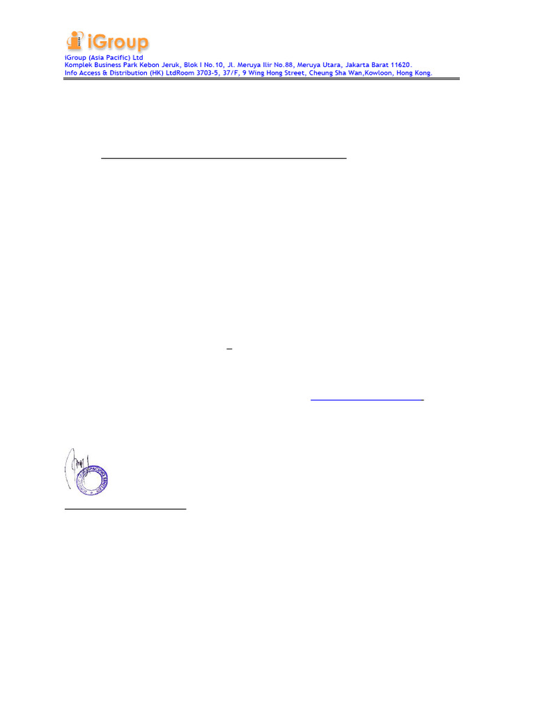 Surat Kunjungan Dan Presentasi IGroup - Institut Teknologi Indonesia | PDF