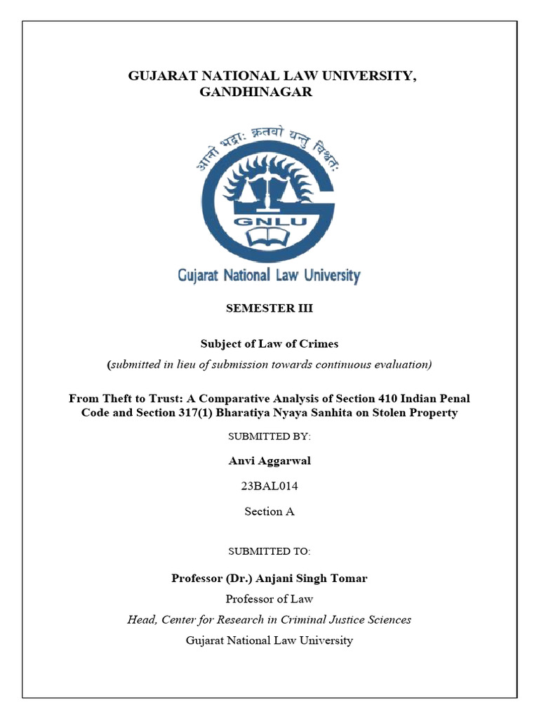 Gujarat National Law University, Gandhinagar | PDF