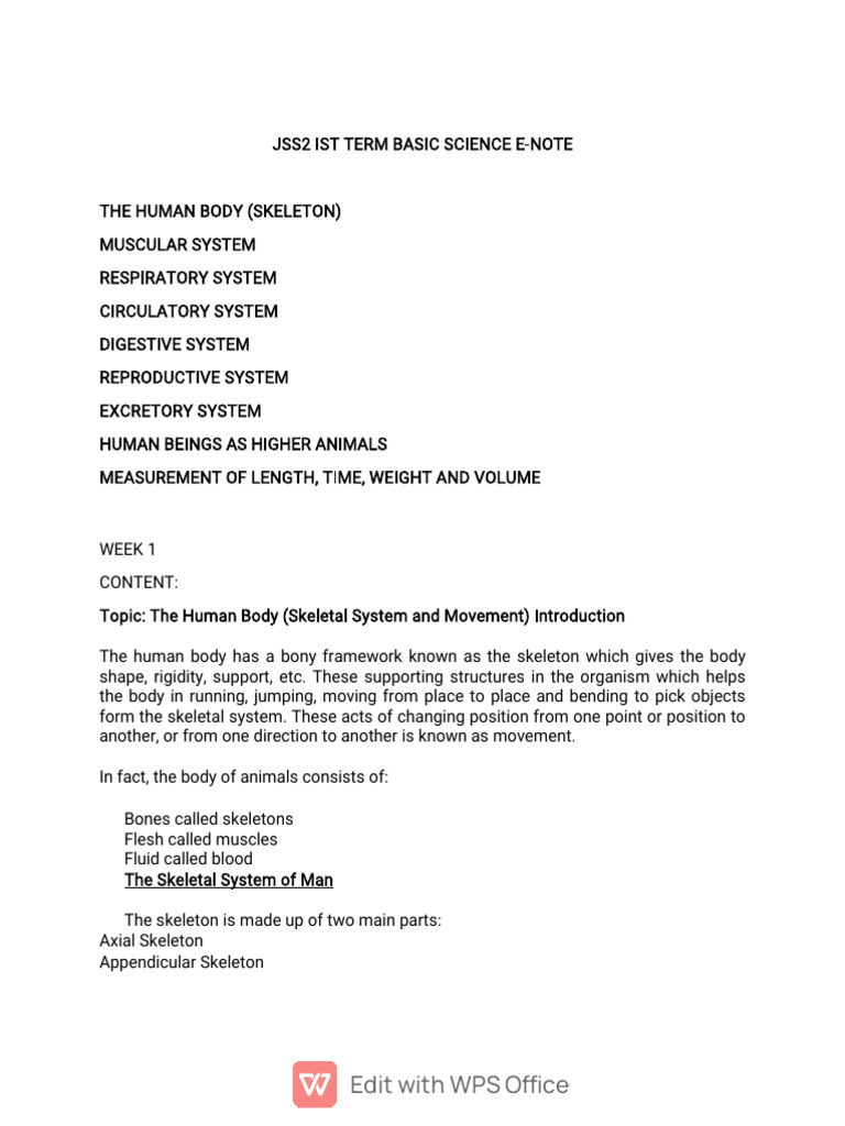 JSS2 Basic Sciencefirsttermnote | PDF
