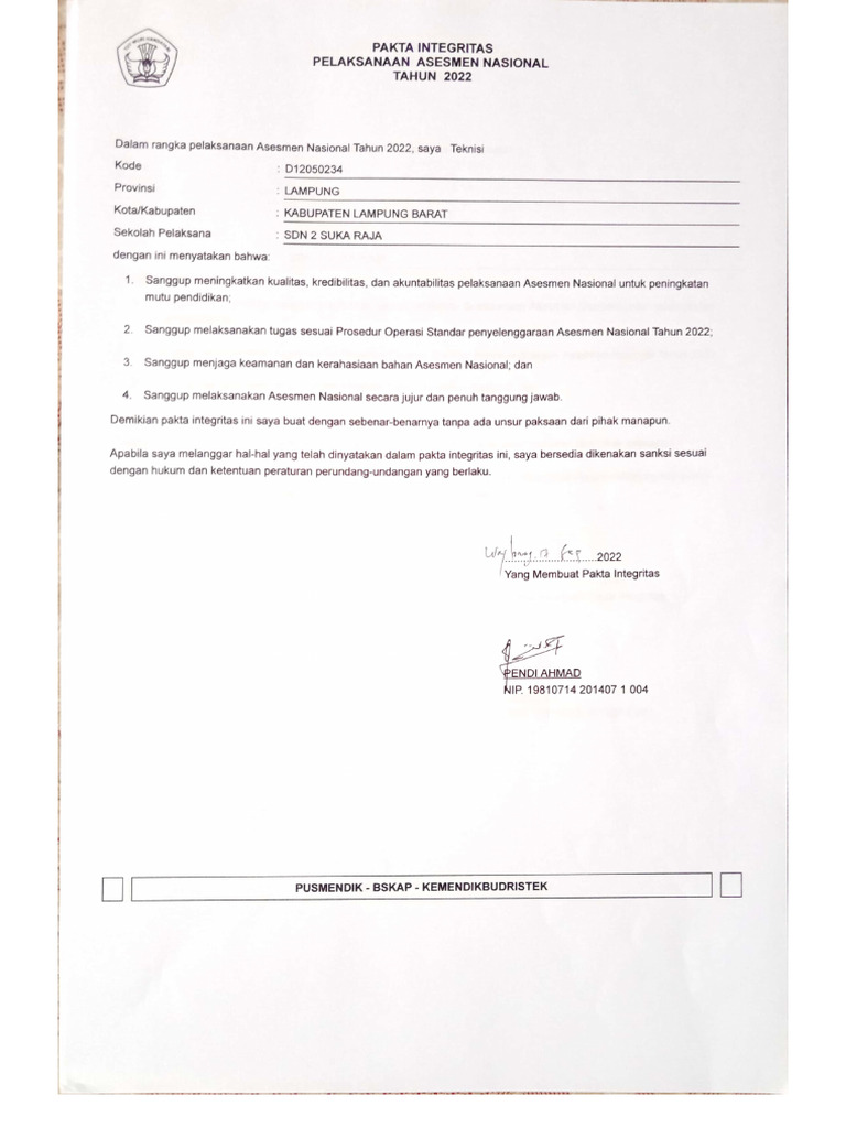 Gakta Integritas Pendi Ahmad | PDF