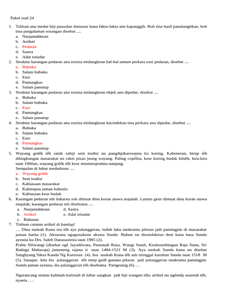 PSTS Bsunda 12 Paket 24 | PDF