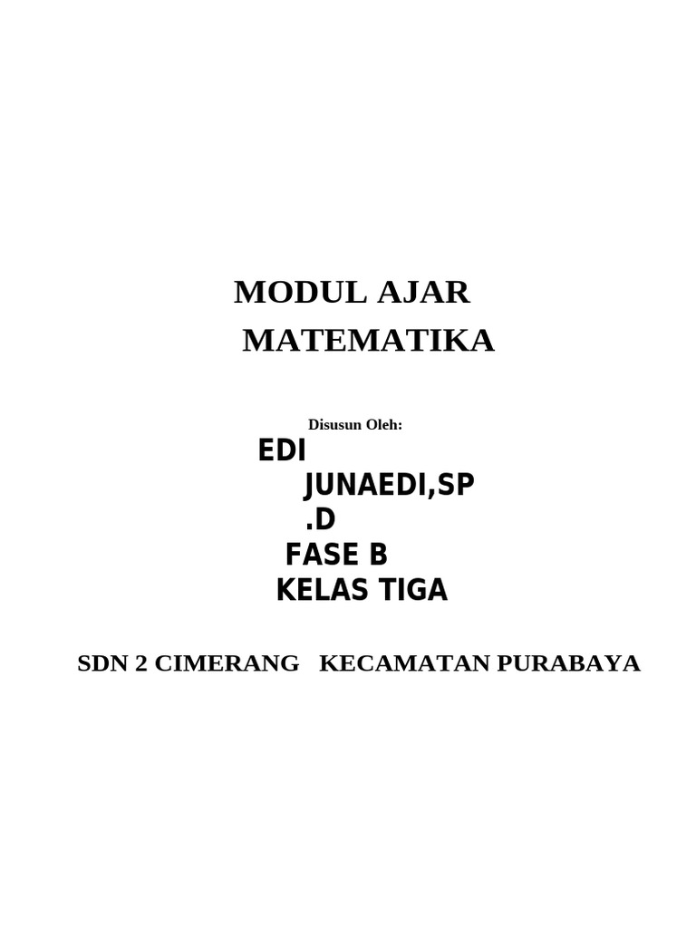 Modul Ajar MTK | PDF