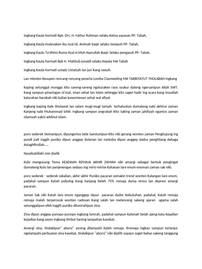 Ingkang Kaula Hormati BPK | PDF