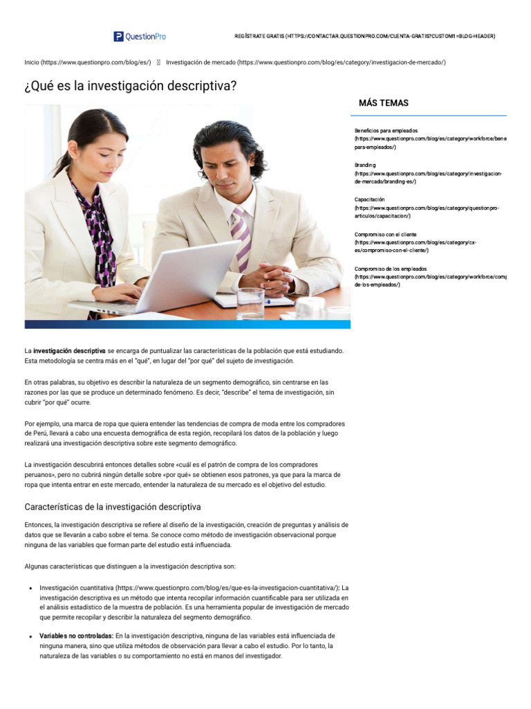 ¿Qué Es La Investigación Descriptiva | PDF