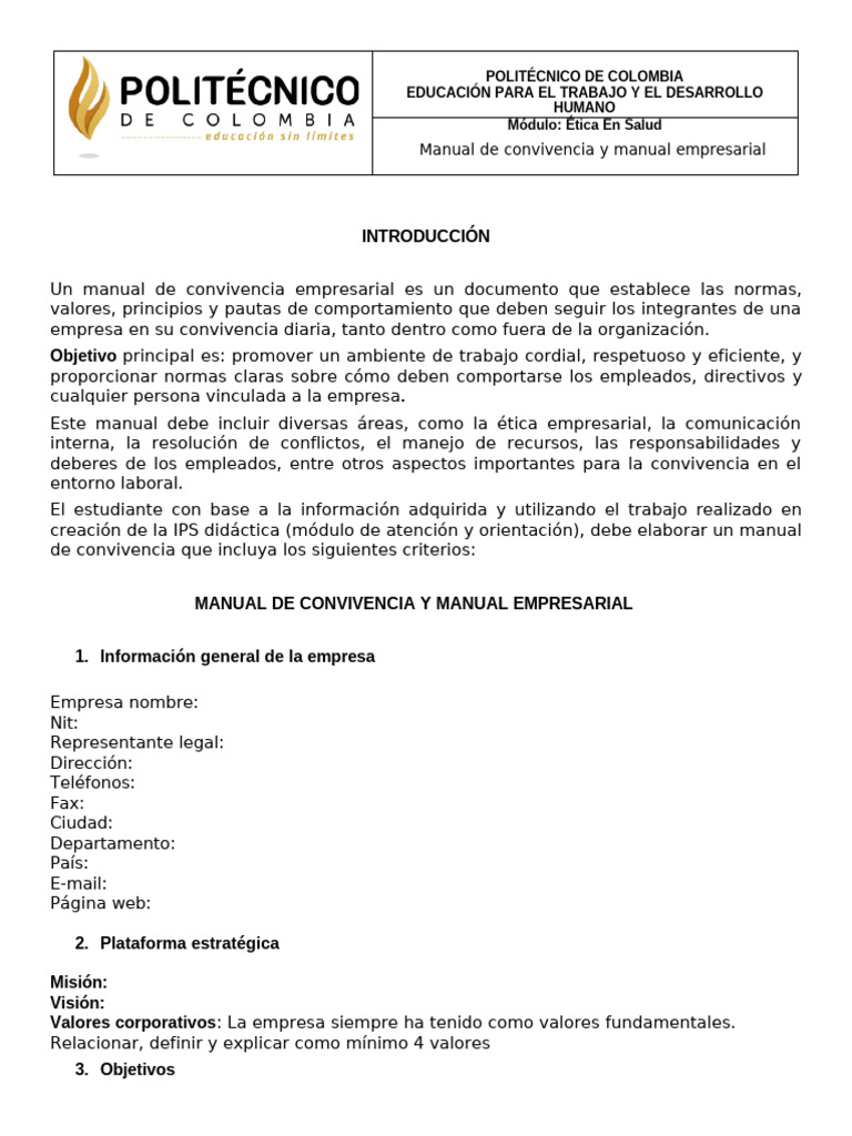 Ips Manual De Convivencia Pdf Pdf
