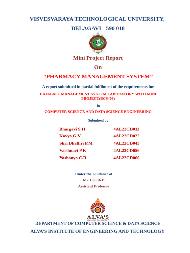 Dbms Front Page | PDF