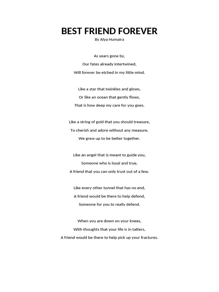 MY BEST FRIEND - Poem | PDF