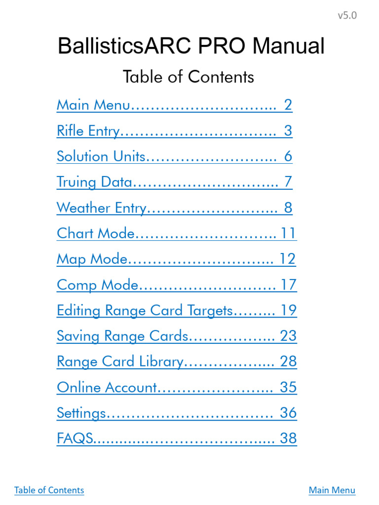 BallisticsARC PRO Manual 5 0 Draft | PDF