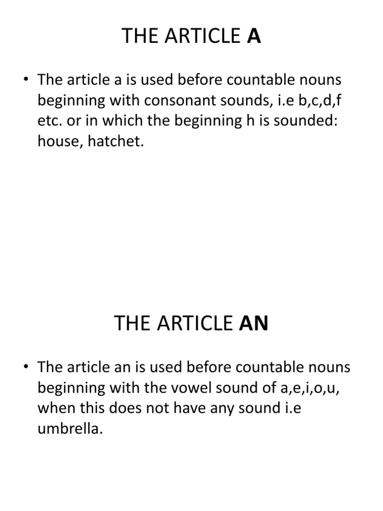 Guide to English Articles Usage | PDF | Noun | Adjective