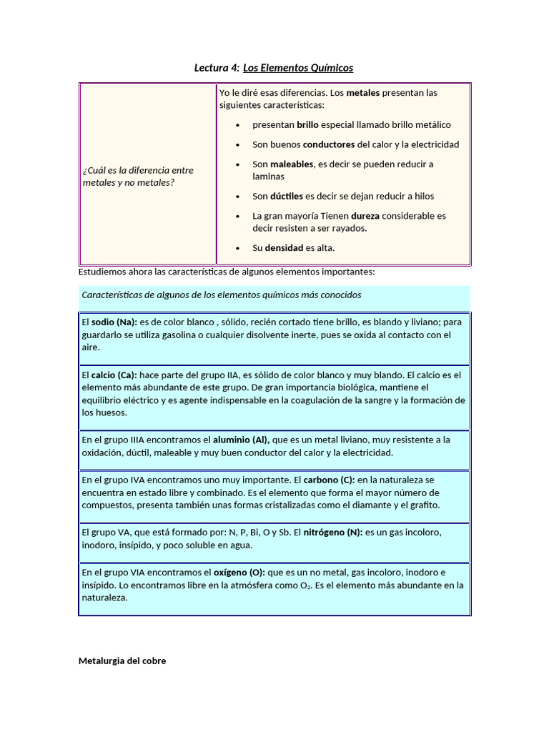 Lectura Comprensiva y Cuento de Los Elementos Químicos | PDF