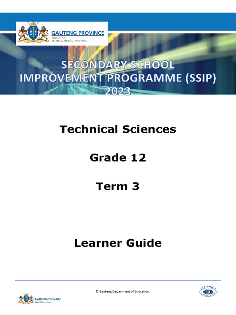 Technical Science Ssip 2023 Term 3 Learner Book (TS HMF) | PDF