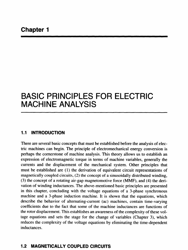 01 Basic Principles For Electric Machine Analysis | PDF | Inductor ...