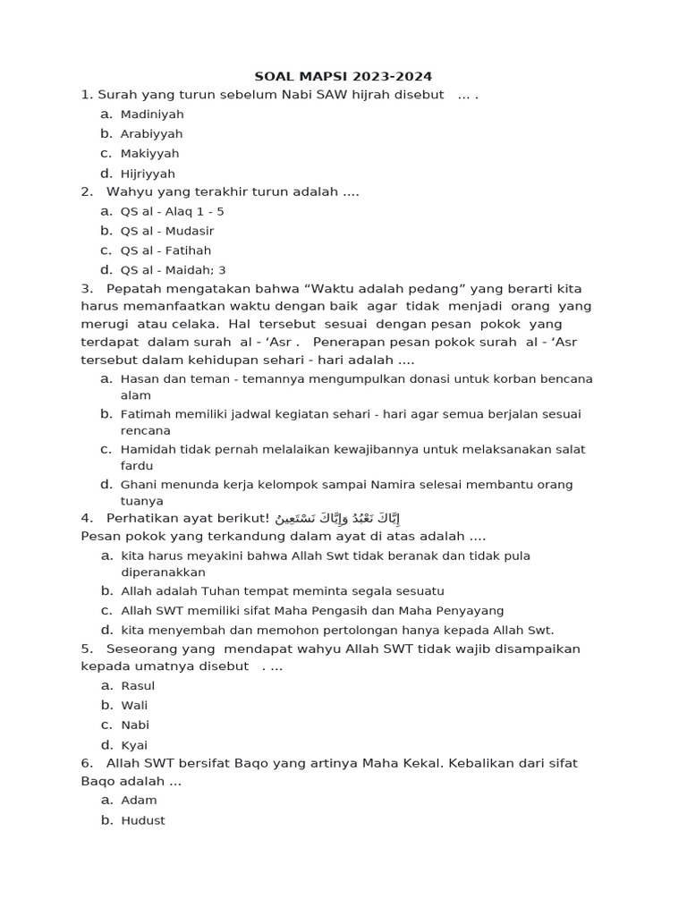 Soal Mapsi 2023 | PDF
