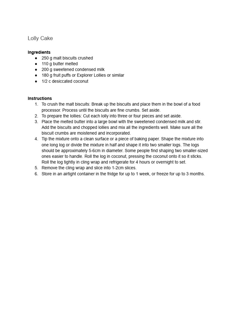 Lolly Cake | PDF