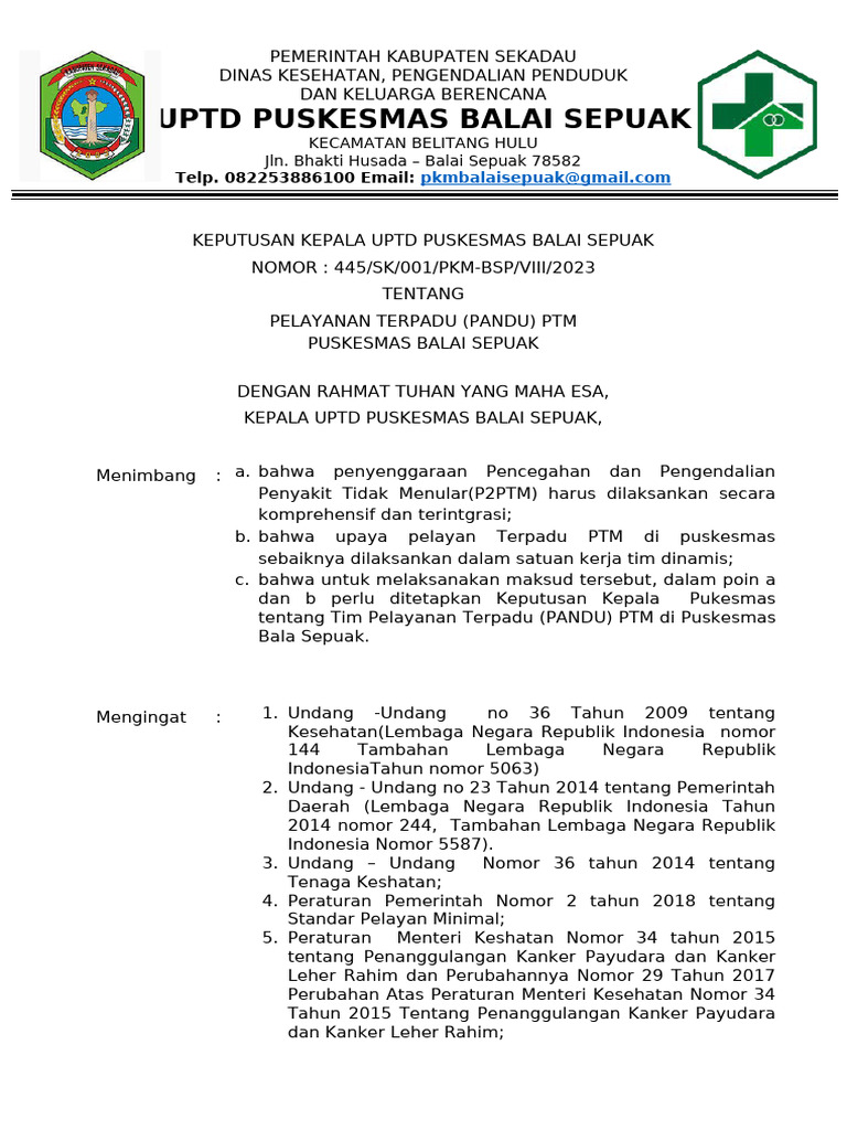 BAB II SK Pandu PTM Dan Penunjukan Kader | PDF