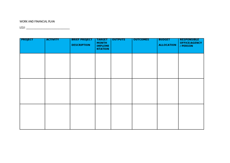 Work and Financial Plan Overview | PDF | Finance & Money Management
