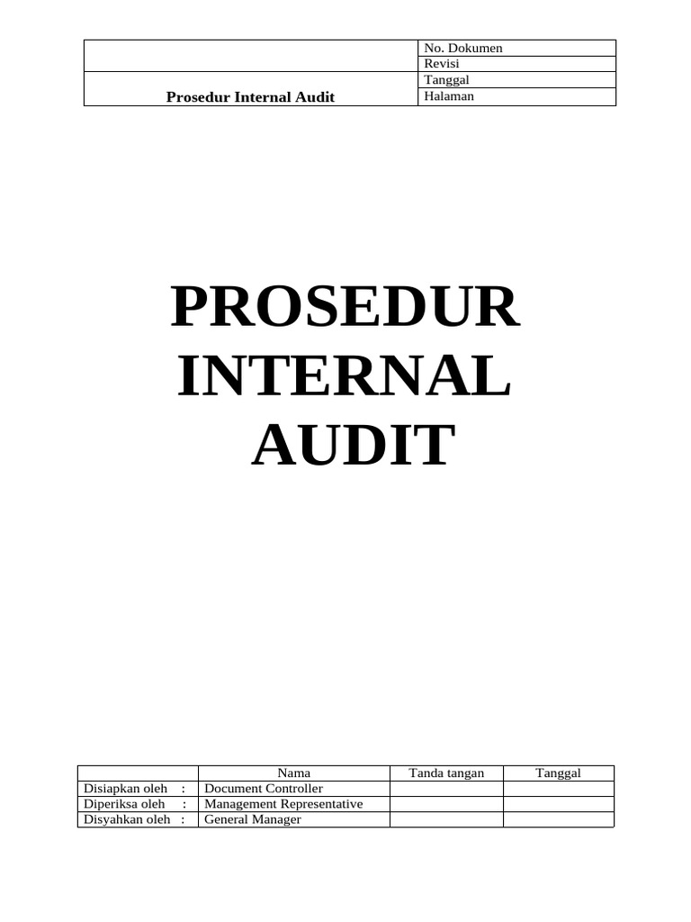 SOP-audit Internal | PDF