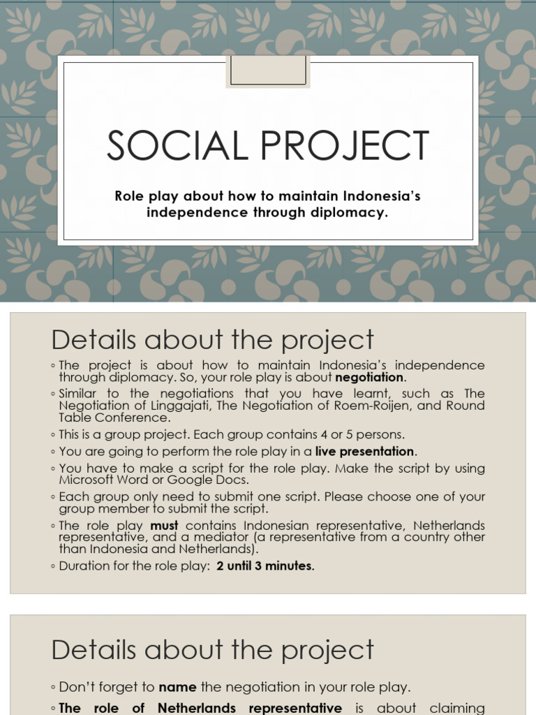 Social Project Instruction - Role Play | PDF