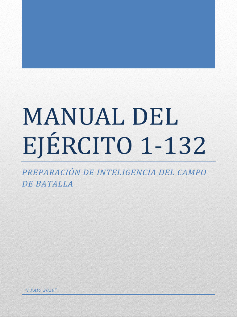 Me 1-132 - 2015 Preparacion de Inteligencia Del Campo de Batalla | PDF