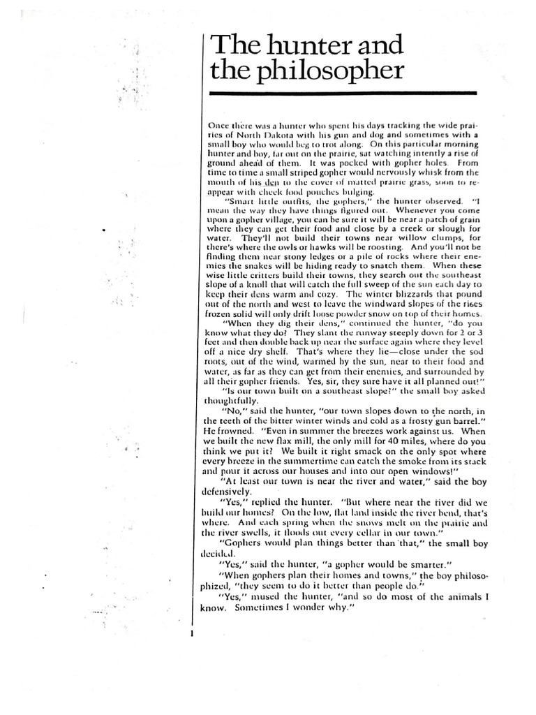 The Hunter and The Philosopher | PDF