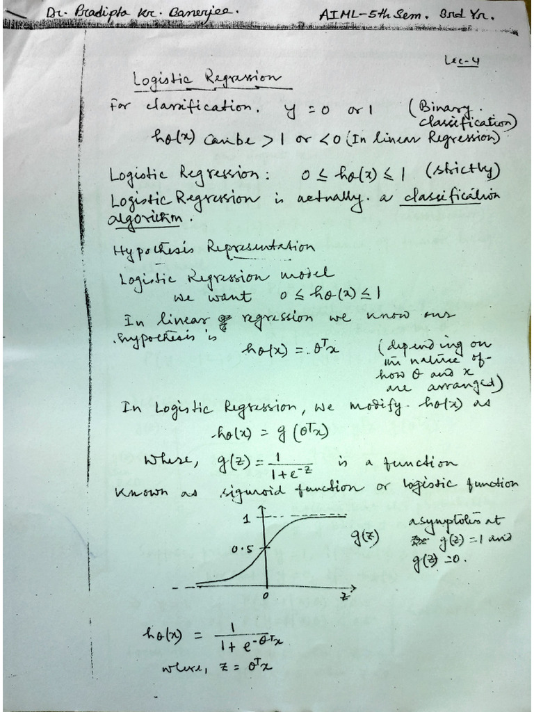 Machine Learning Lec 4 | PDF