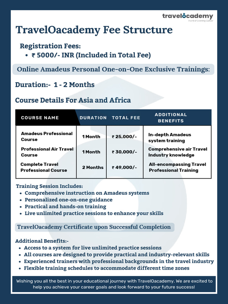 Fee Structure For Asia & Africa | PDF
