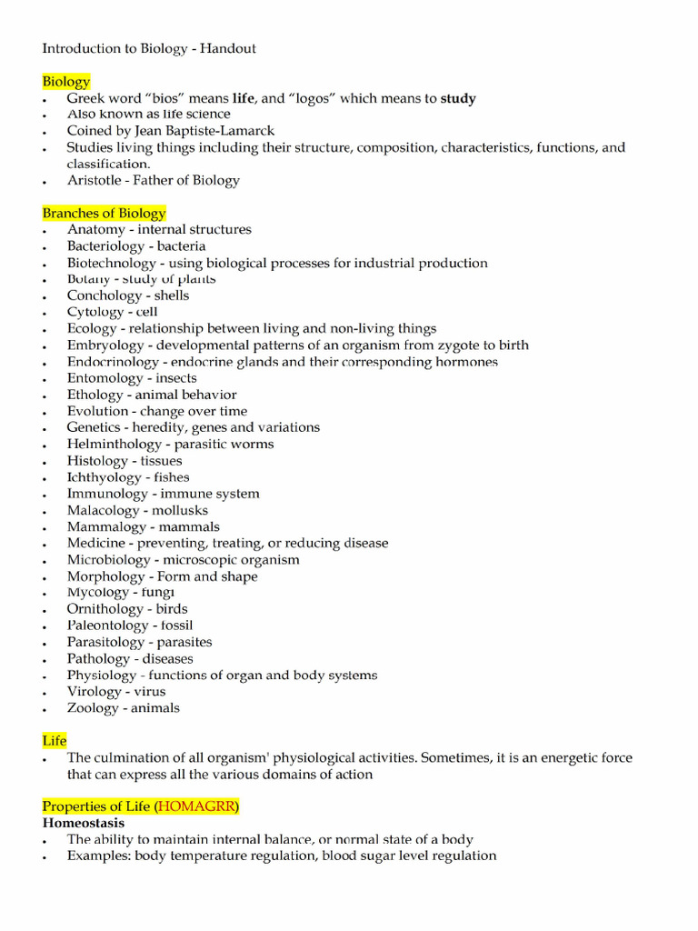 Introduction To Biology | PDF