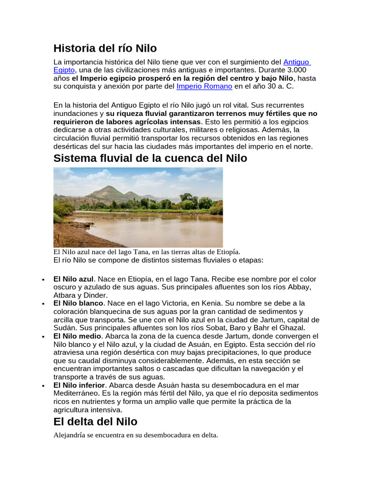 Importancia e Historia del Río Nilo | PDF | Nilo | Pirámide