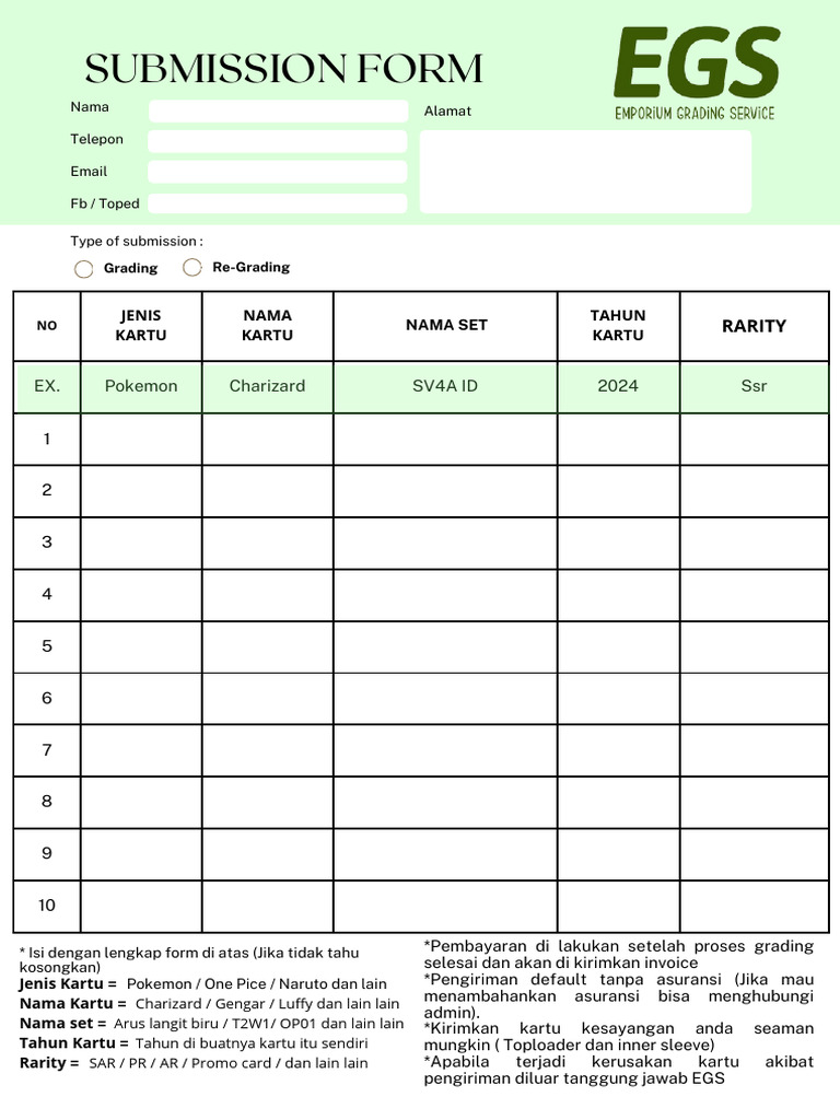 Submission Form Egs | PDF