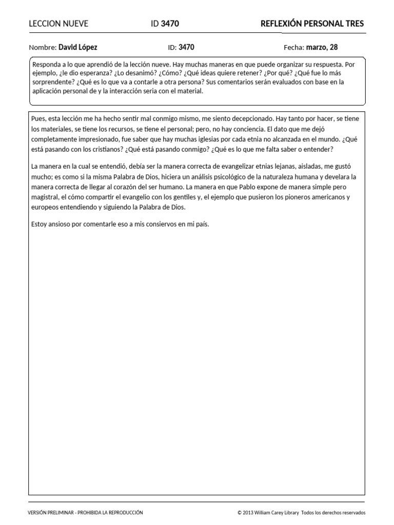 REFLEXION PERSONAL 3 - MSWORD | PDF