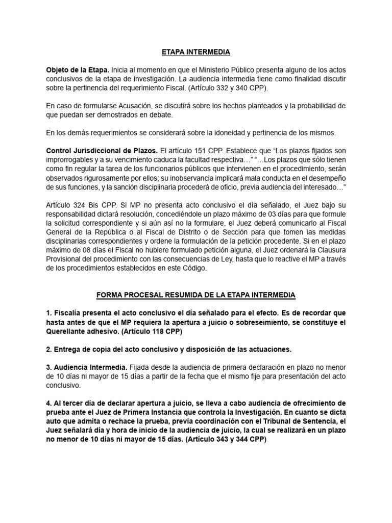 Etapa Intermedia | PDF