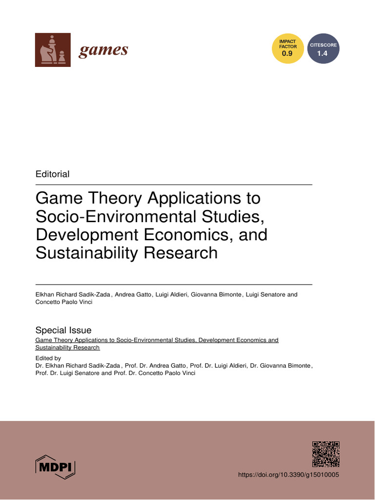 3 Game Theory Applications To | PDF