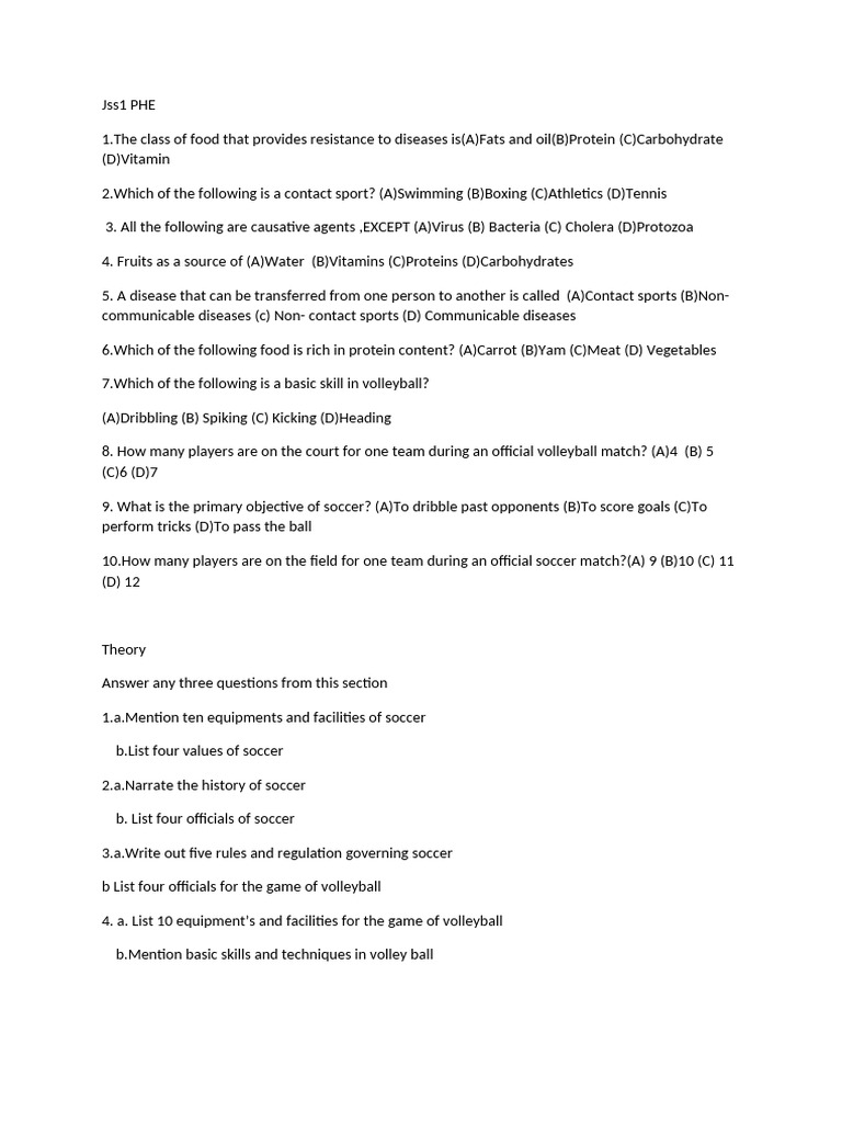 Phe third term exams | PDF