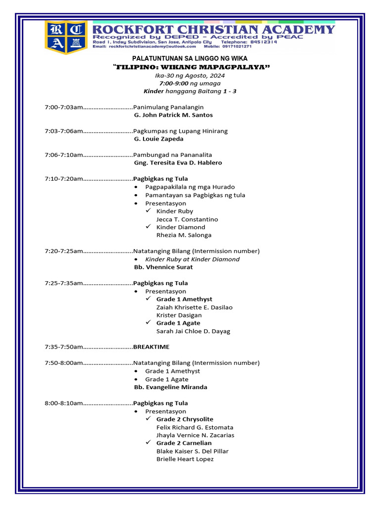 Program Sa Linggo NG Wika | PDF