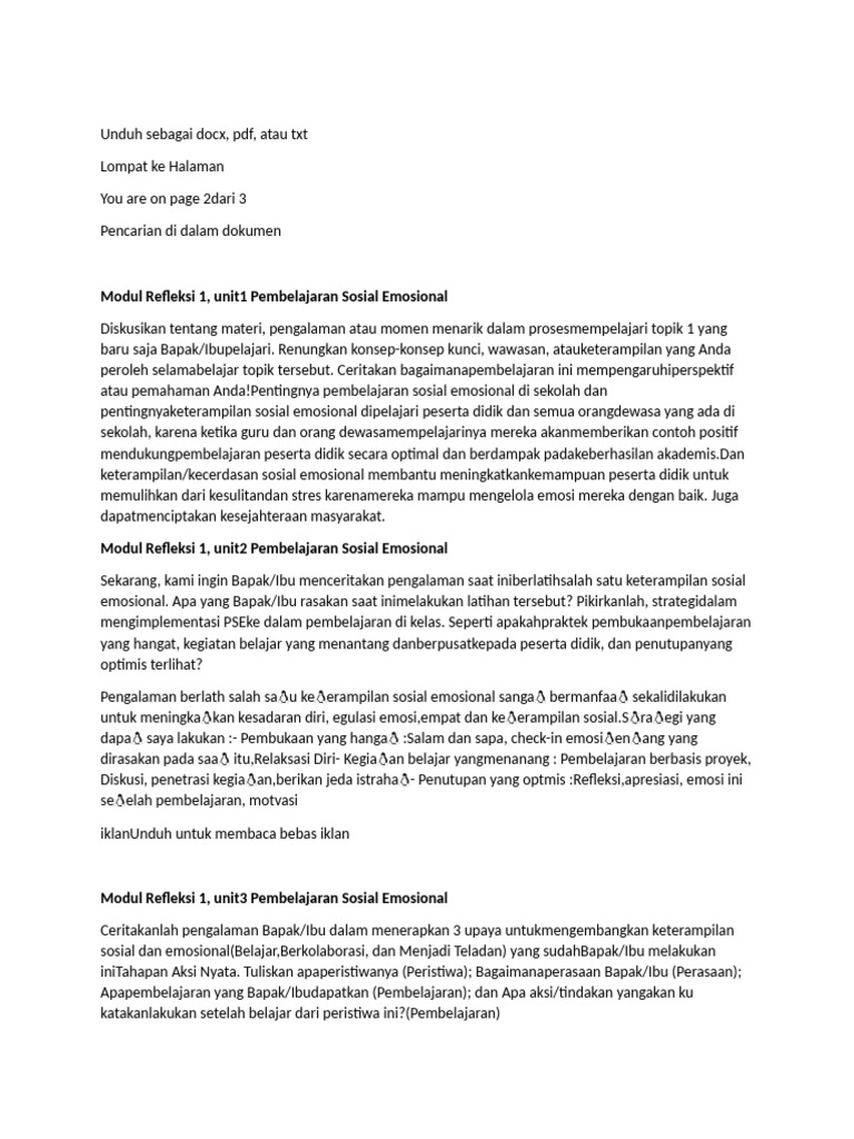 Refleksi Isian | PDF