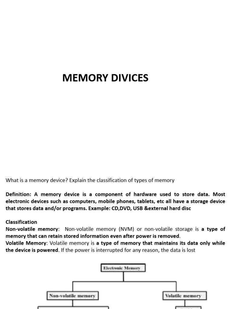Cse-Ise Stream - 28-08-23-Module-2 Memory Devices | PDF | Computer Data Storage | Technology ...