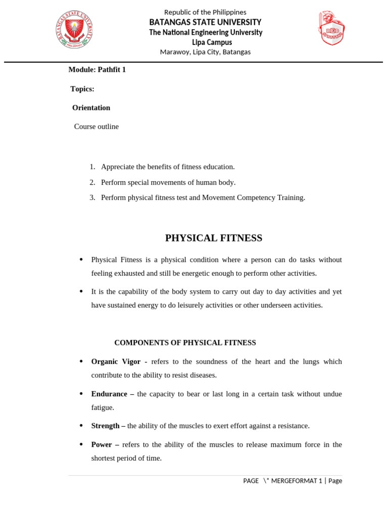 Module in Pathfit 1 | PDF