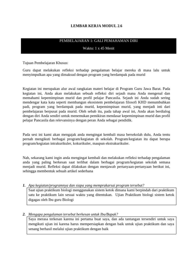 Lembar Kerja Modul 2.6 Maifa | PDF