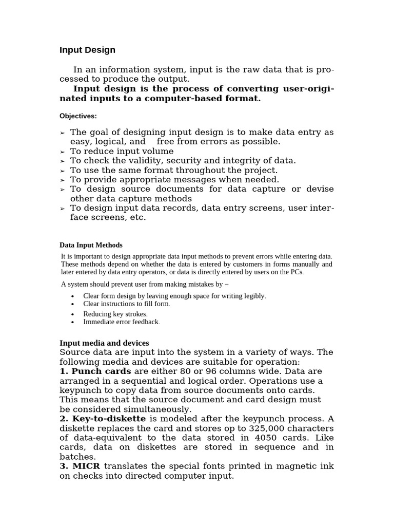 Input output form design | PDF Input output form design | PDF