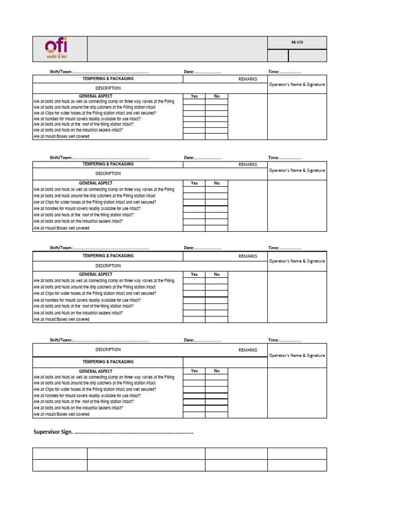 Re-173 - Tempering Metal Checklist | PDF