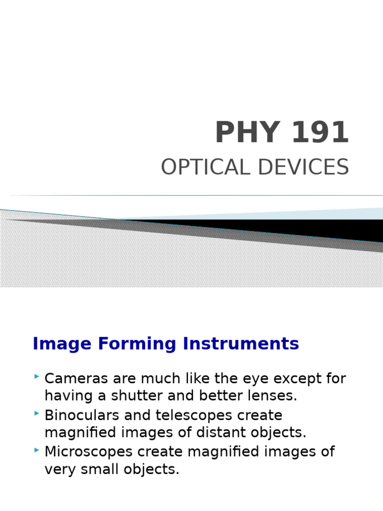 Phy 104 Optical Instruments | PDF