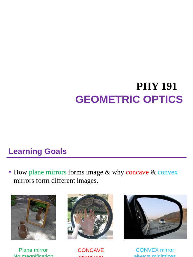 Phy 104 Geometric Optics | PDF