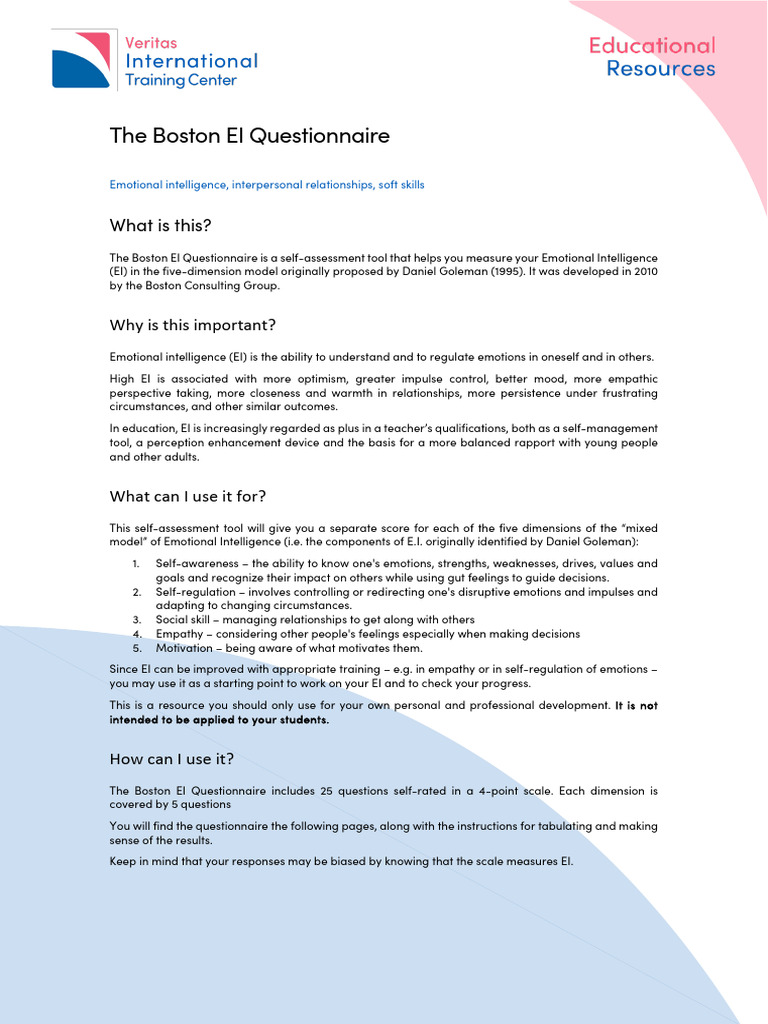 The Boston EI Questionnaire | PDF