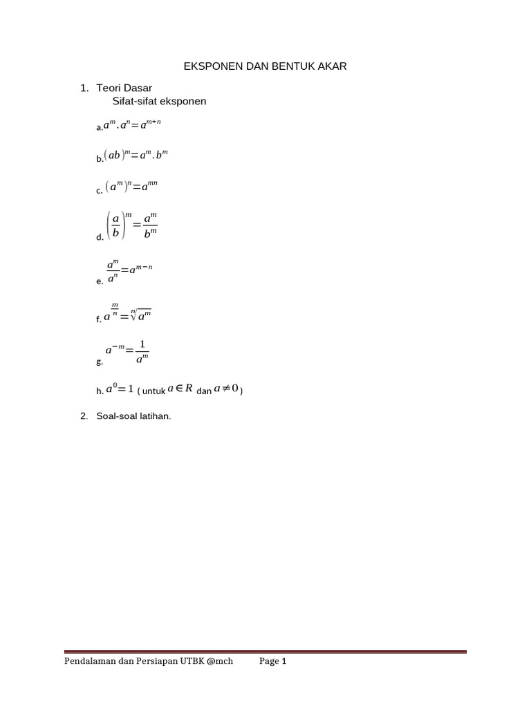 Eksponen 1 | PDF