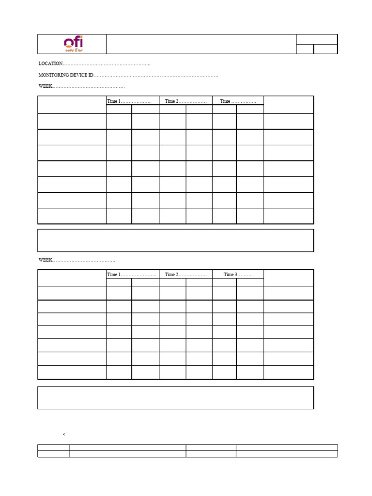 RE-219_TEMPERATURE AND HUMIDITY RECORD FORM | PDF